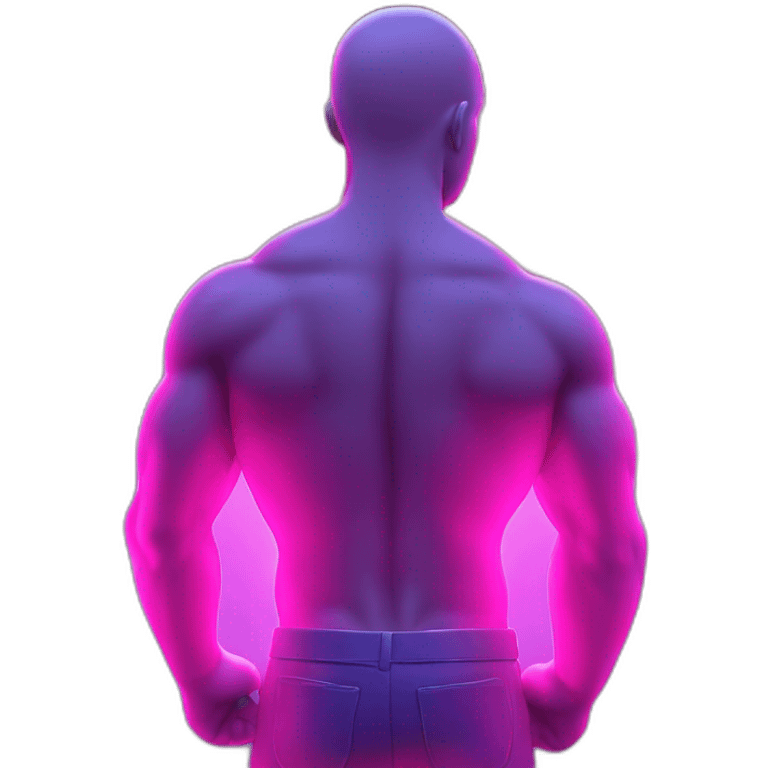 Juicy booty neon sign style man emoji | AI Emoji Generator