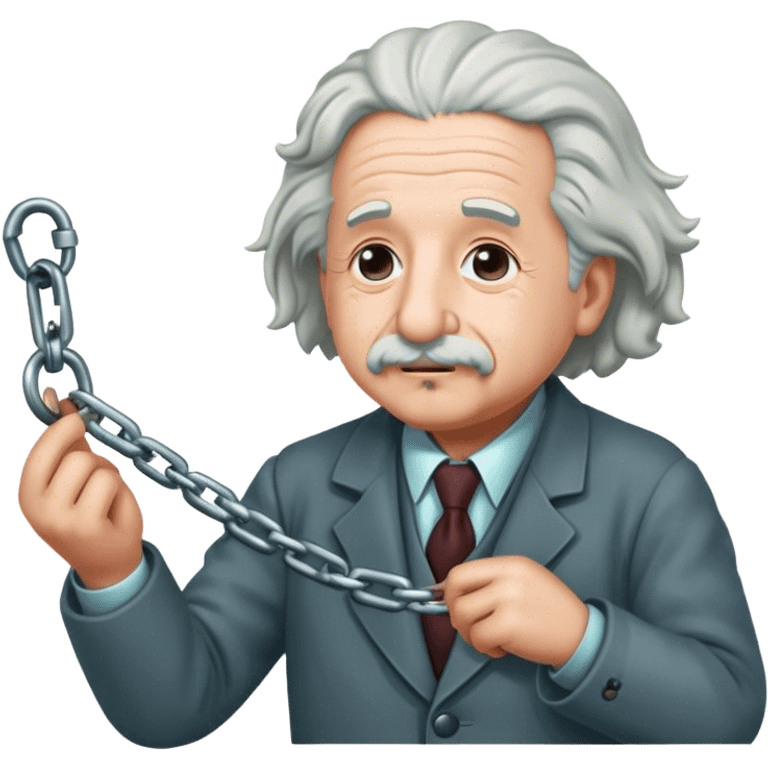 Albert einstein pulling on a chain emoji | AI Emoji Generator