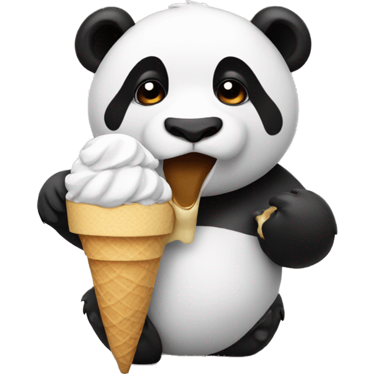 Panda eating ice cream emoji | AI Emoji Generator