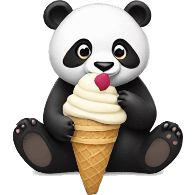 Panda eating ice cream emoji | AI Emoji Generator