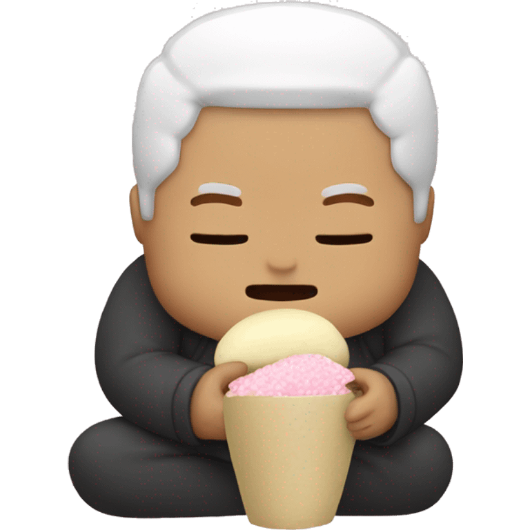Mitsuri eating Sakura mochi emoji | AI Emoji Generator