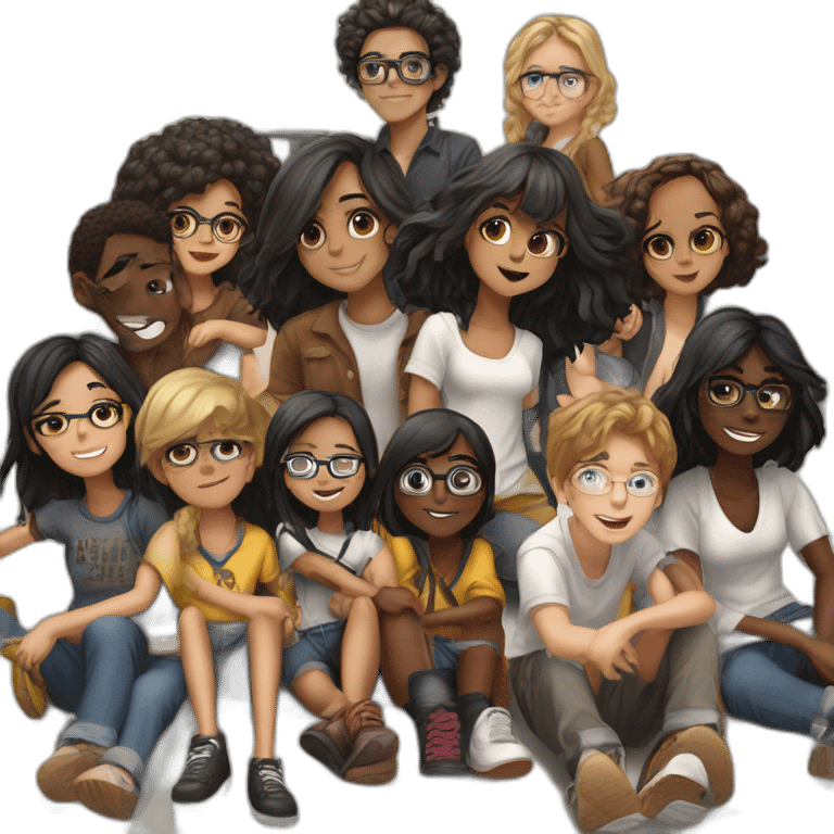 group_of_kids_smiling_together emoji | AI Emoji Generator