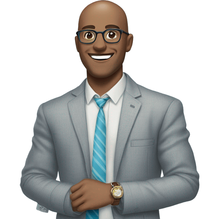 happy guy in blue emoji | AI Emoji Generator