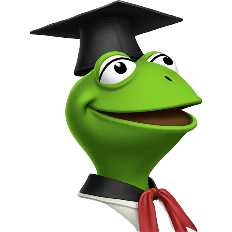 Kermit the Frog graduading emoji | AI Emoji Generator