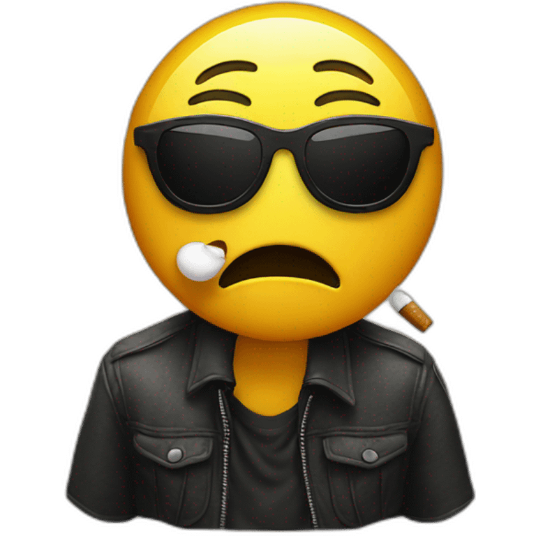 sad face crying smoking with sunglasses emoji | AI Emoji Generator