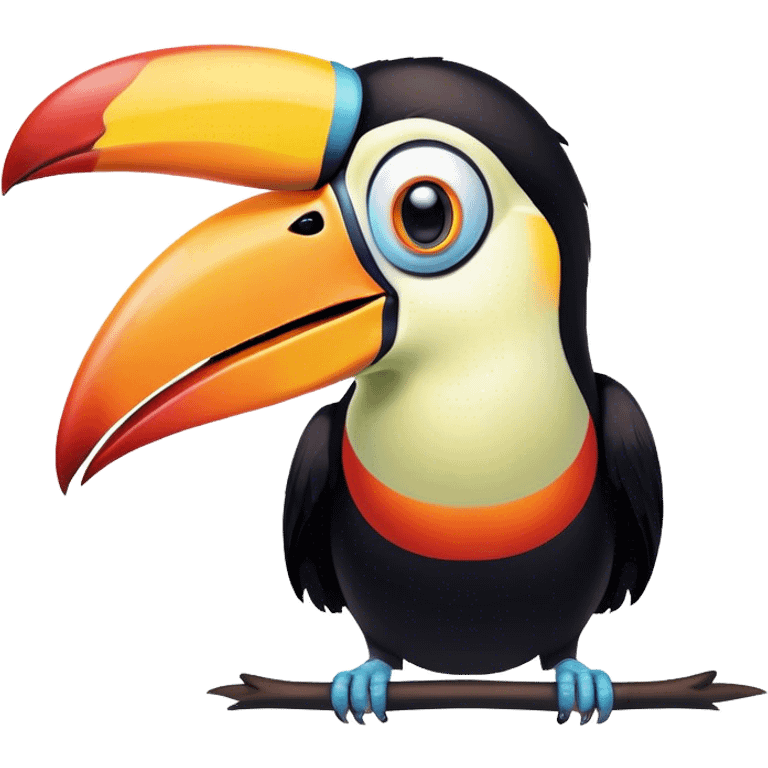 Cinematic Comical Toucan Portrait Emoji, Head tilted dramatically with ...