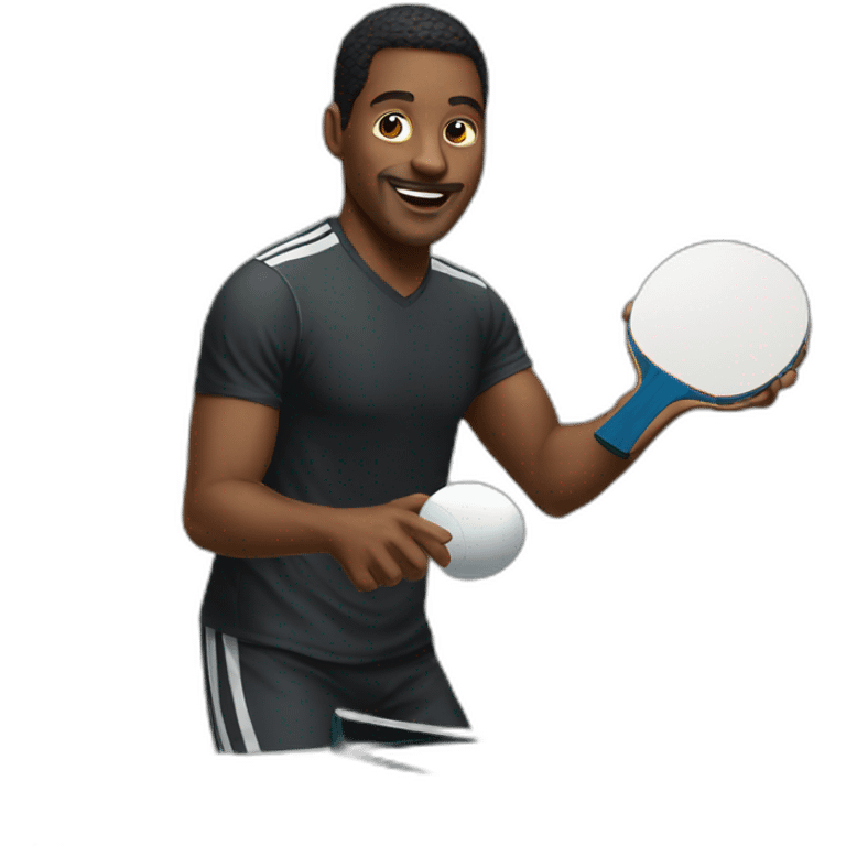 A black propre doing Ping Pong emoji | AI Emoji Generator