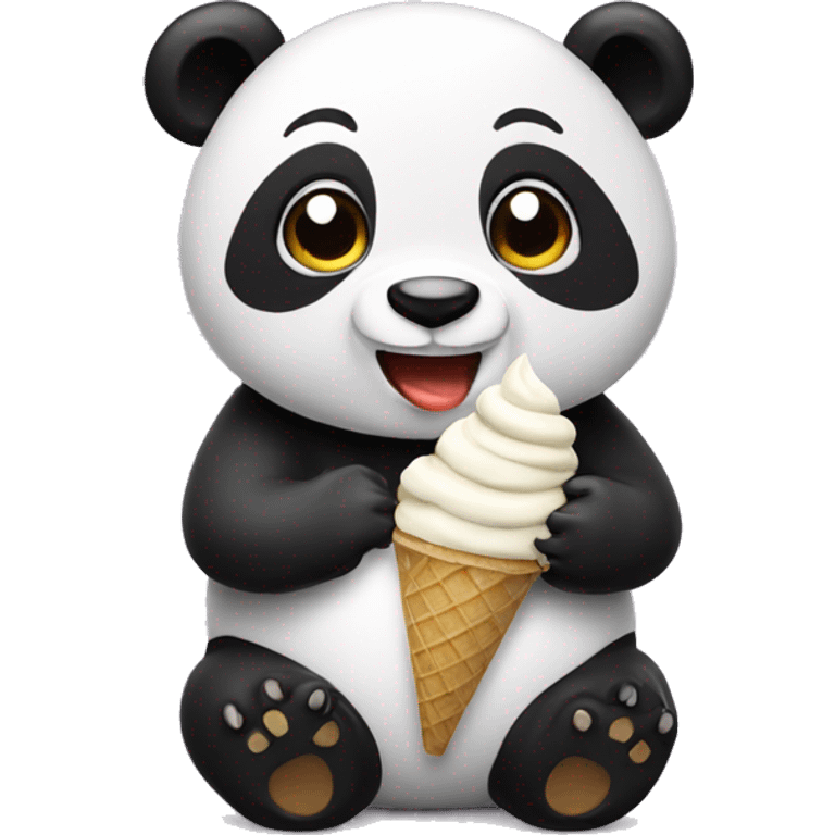 Panda eating ice cream emoji | AI Emoji Generator