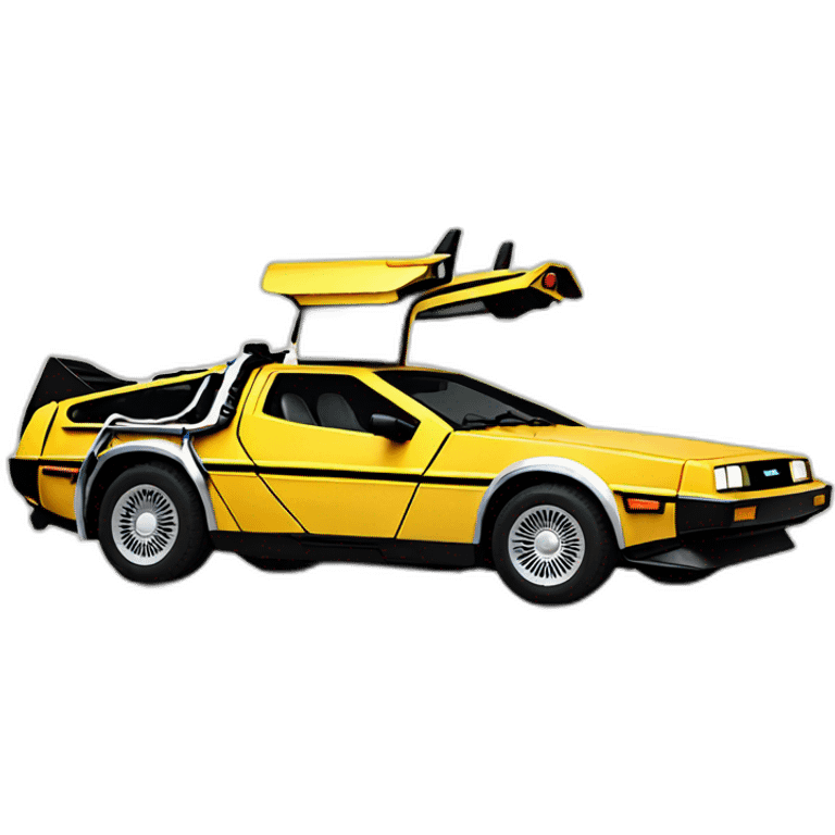 Yellow DeLorean emoji | AI Emoji Generator
