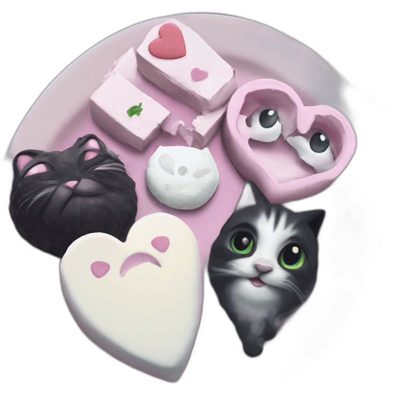 cute cat enjoys cake emoji | AI Emoji Generator