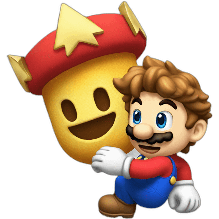 Mario_eating_a_superstar emoji | AI Emoji Generator