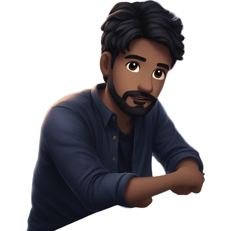 guy sitting by window sill emoji | AI Emoji Generator