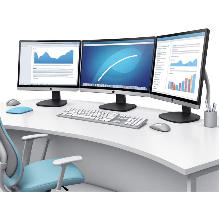 Create an emoji for UX/UI design. Show two large curved monitors ...