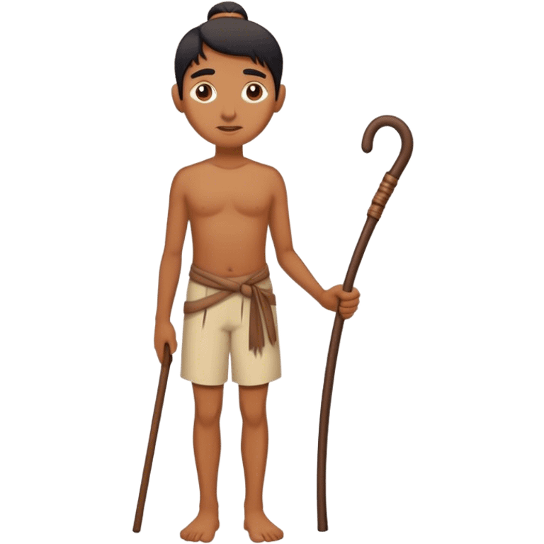 An Indian with walking stick emoji | AI Emoji Generator