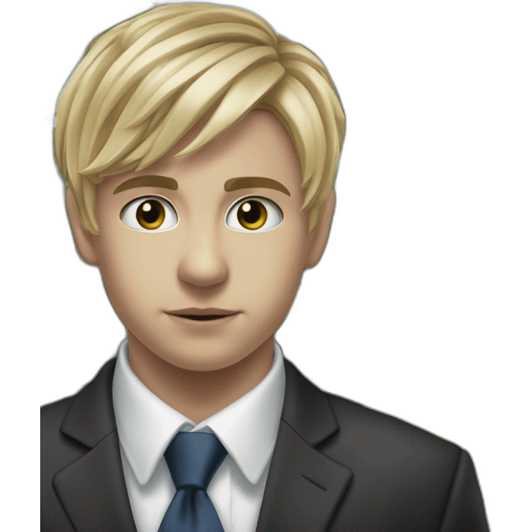 formal blonde boy looks sharp emoji | AI Emoji Generator