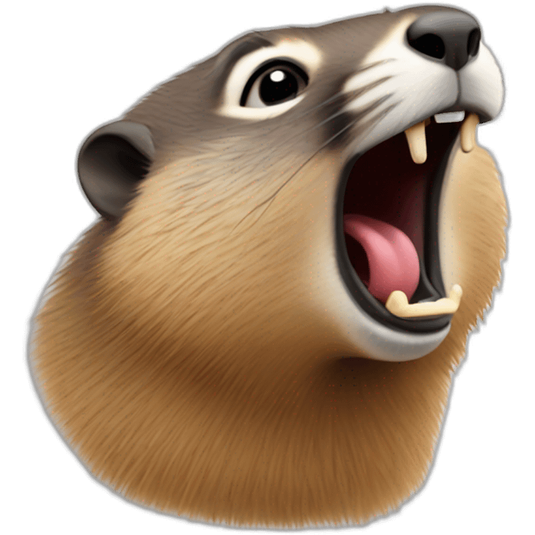 Marmot yawning emoji