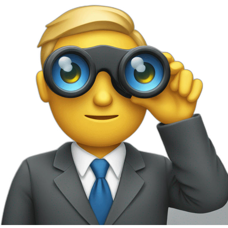 a business man in tie looking through a binocular emoji | AI Emoji ...