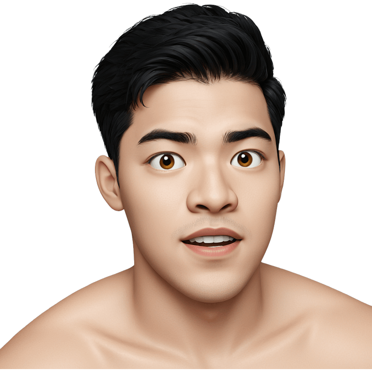 male portrait with black hair emoji | AI Emoji Generator