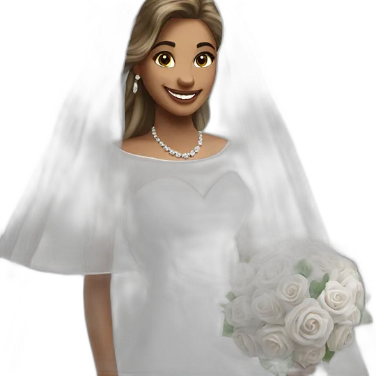 beautiful bride with flower bouquet emoji | AI Emoji Generator