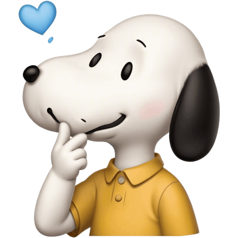 snoopy from Charlie Brown blowing a kiss emoji | AI Emoji Generator