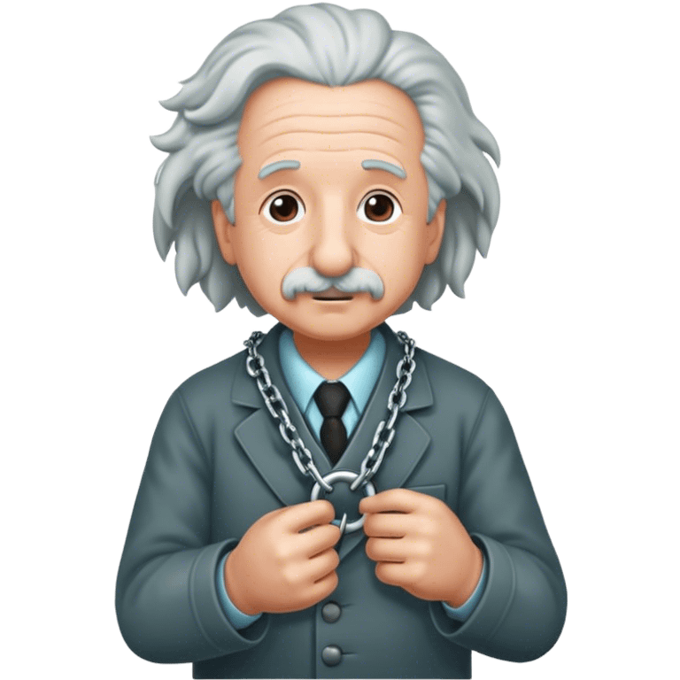 Albert einstein pulling on a chain emoji | AI Emoji Generator