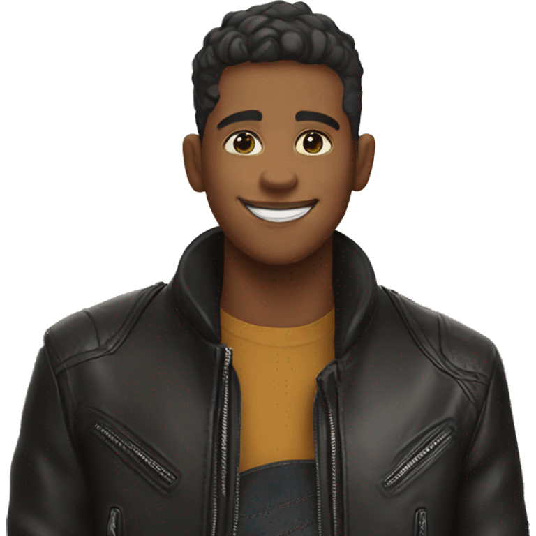 smiling boy in leather jacket emoji | AI Emoji Generator