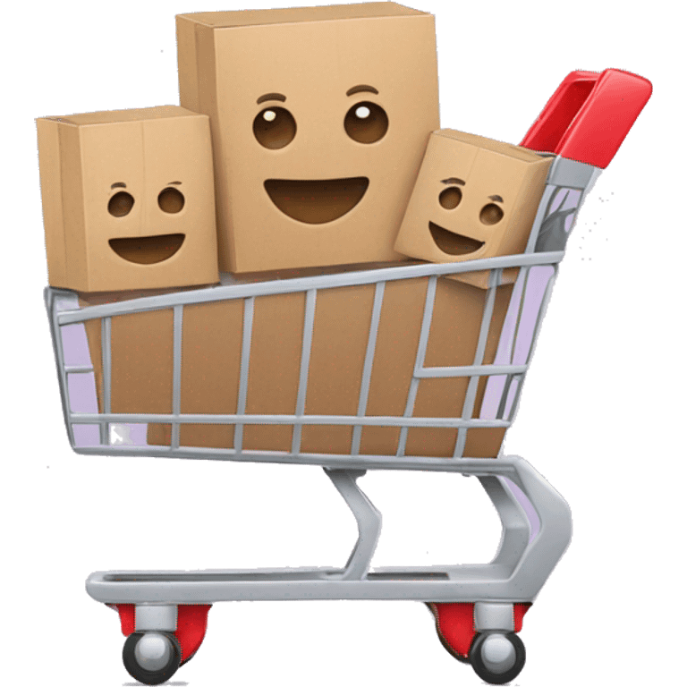 shopping cart with boxies emoji | AI Emoji Generator
