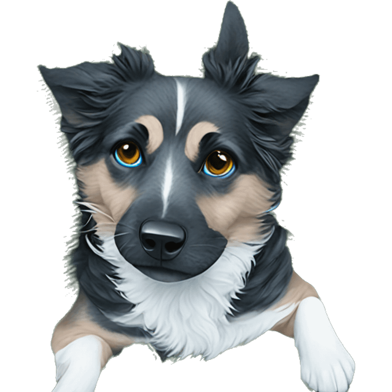 dog with blue eyes in grass emoji | AI Emoji Generator