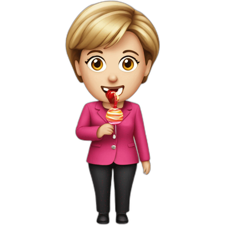 angela merkel with lollipop emoji | AI Emoji Generator
