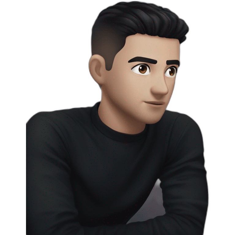 solo black hair shirt emoji | AI Emoji Generator