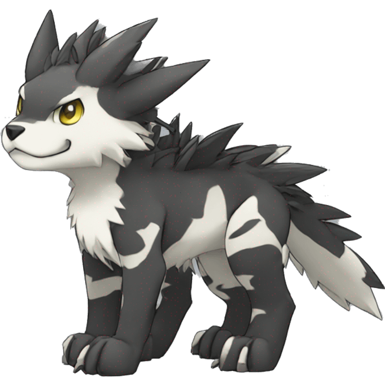 cute cool edgy Digimon-Fakemon-animal with cool markings full body emoji