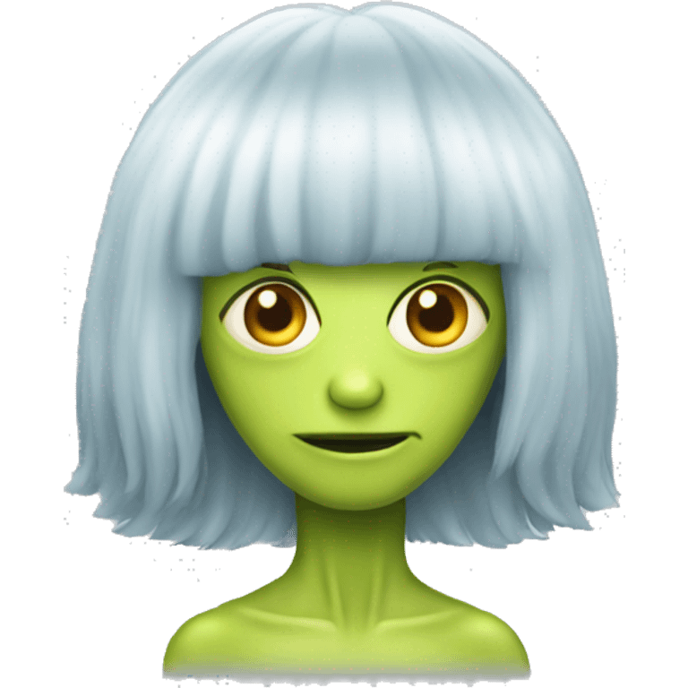 Alien wearing a wig emoji | AI Emoji Generator