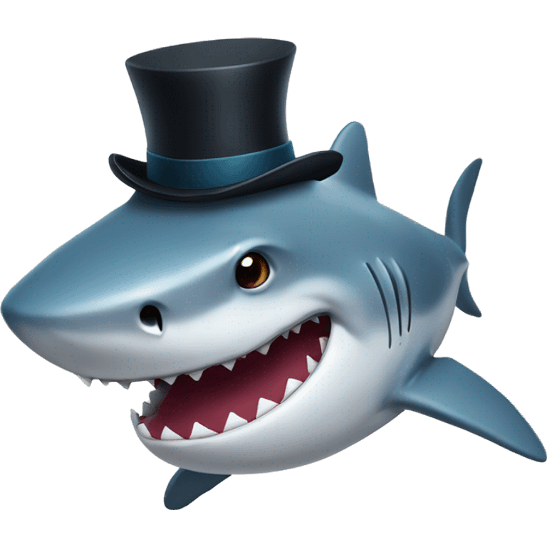 shark with tophat emoji | AI Emoji Generator