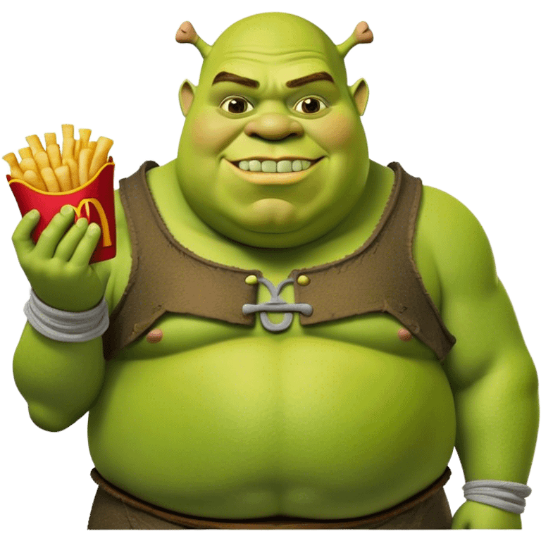 Obese Shrek raising McDonald’s with clones of Shrek emoji | AI Emoji ...