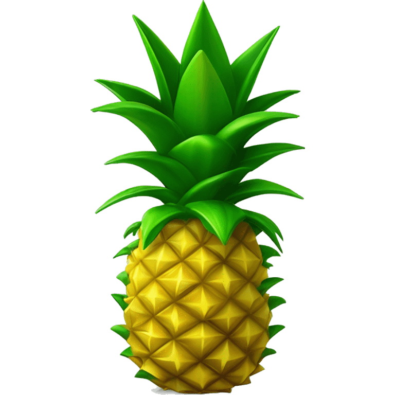 A yellow pineapple emoji with its characteristic spiky green leaves on ...