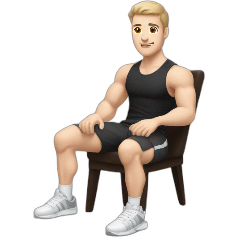 Pale skinned Fit Man With the biceps and dark brown hair in black shirt ...