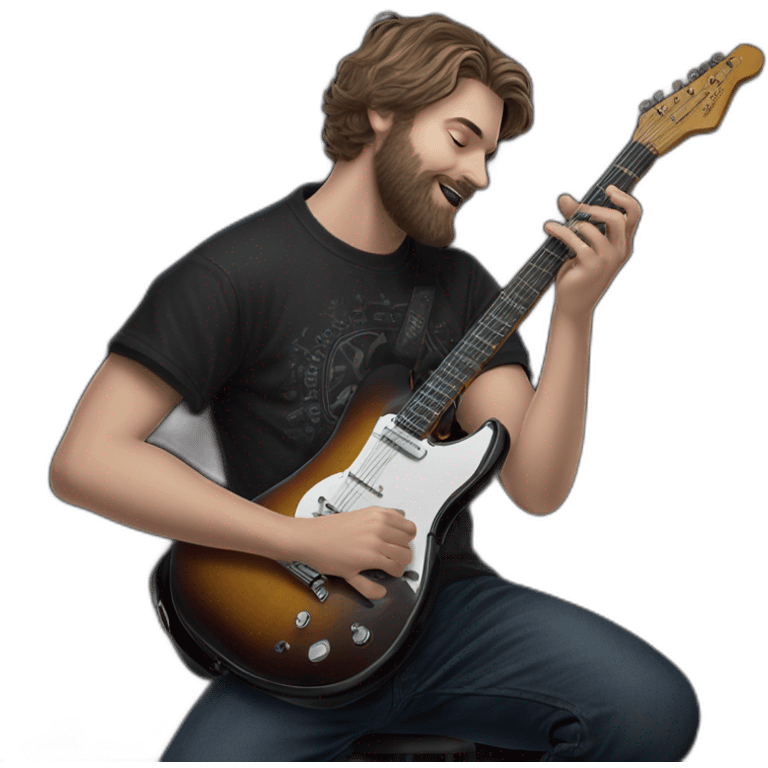 musician playing guitar in black emoji | AI Emoji Generator