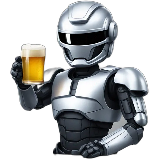 Robocop with beer emoji | AI Emoji Generator