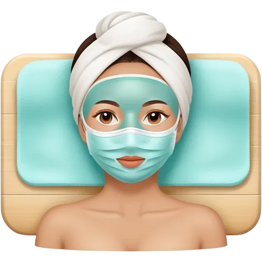 Lady with face mask spa beauty full face relaxing emoji | AI Emoji ...