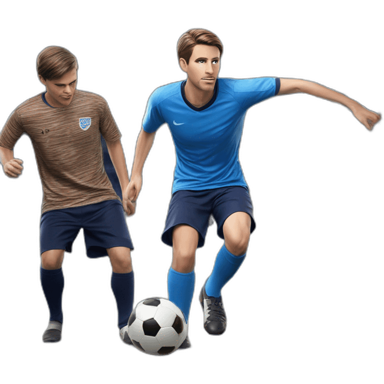 boys playing soccer in park emoji | AI Emoji Generator