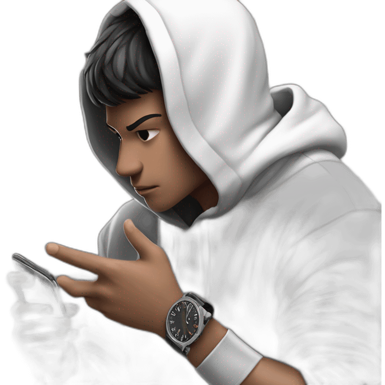 "Focused Boy with Phone" emoji | AI Emoji Generator