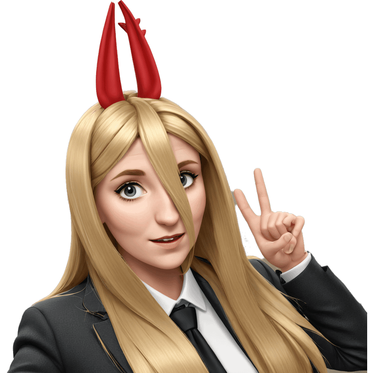blonde girl in formal attire emoji | AI Emoji Generator