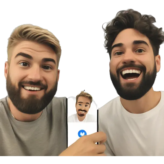 two boys taking selfie together emoji | AI Emoji Generator