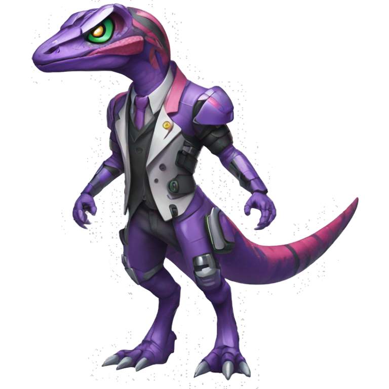 Colorful Edgy Velociraptor-Genesect-Fakémon-Pokémon wearing a with a ...