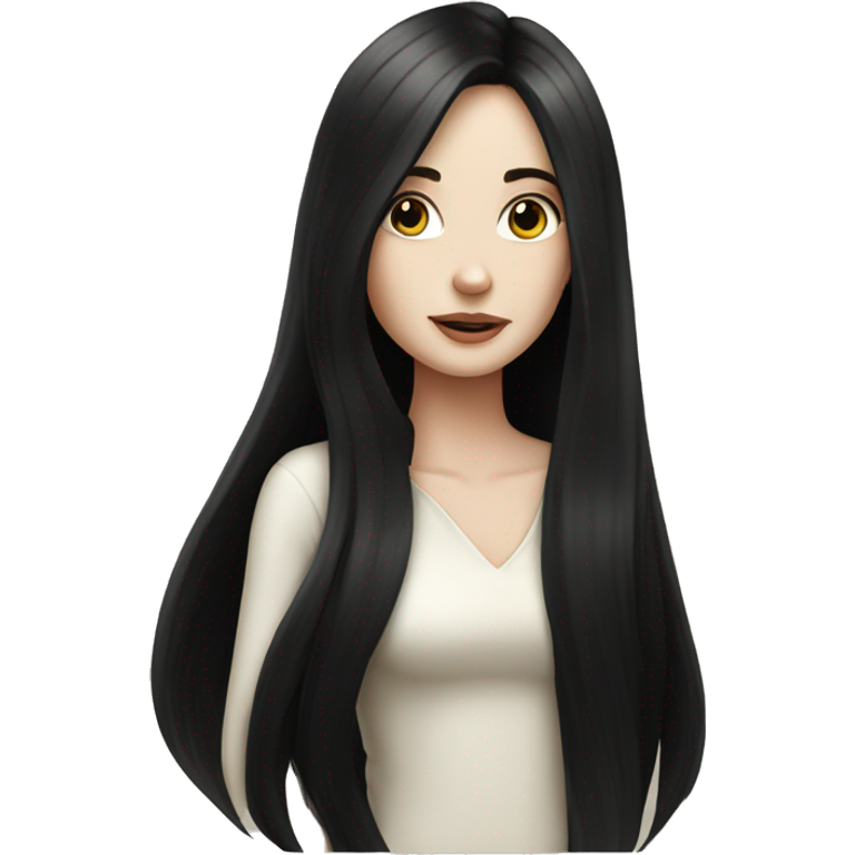 pale girl with long black hair luxury emoji | AI Emoji Generator