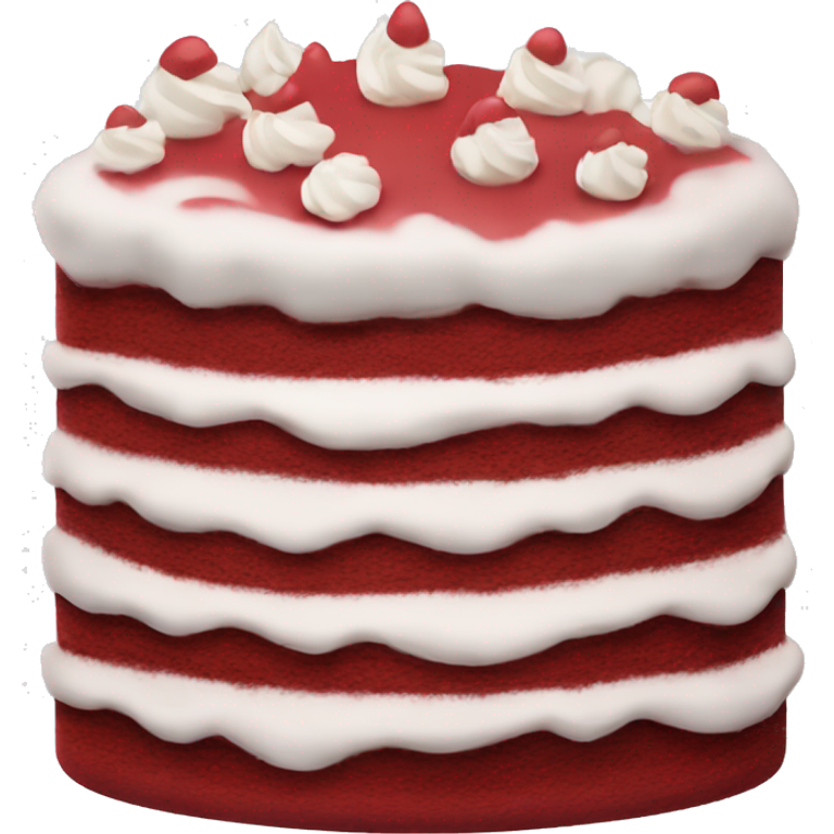 Kawaii red velvet cake with layers and frosting and dollops of whipped ...