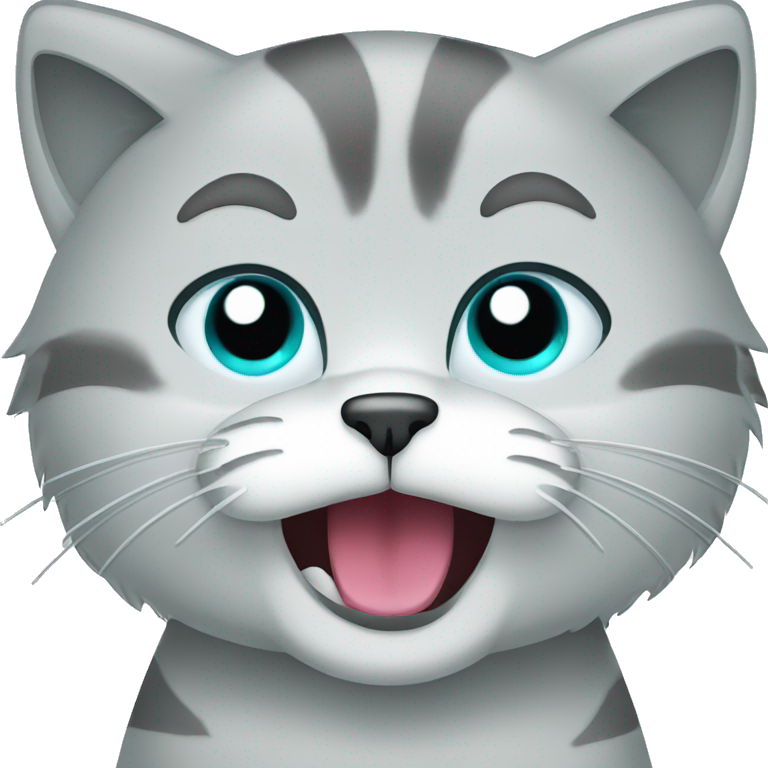 Cyan cat crying clip art style emoji | AI Emoji Generator