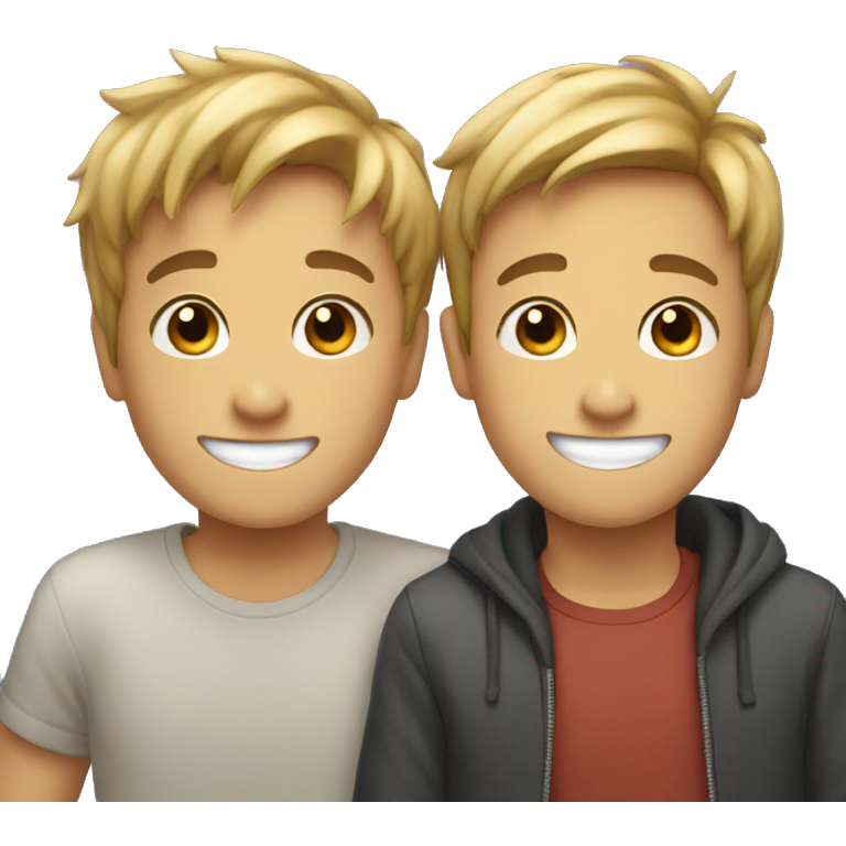 boys smiling together selfie emoji | AI Emoji Generator