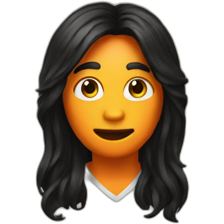 cheeto with long black hair emoji | AI Emoji Generator