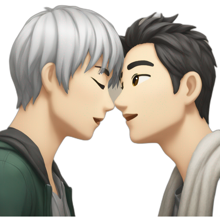 given mafuyu kiss emoji | AI Emoji Generator